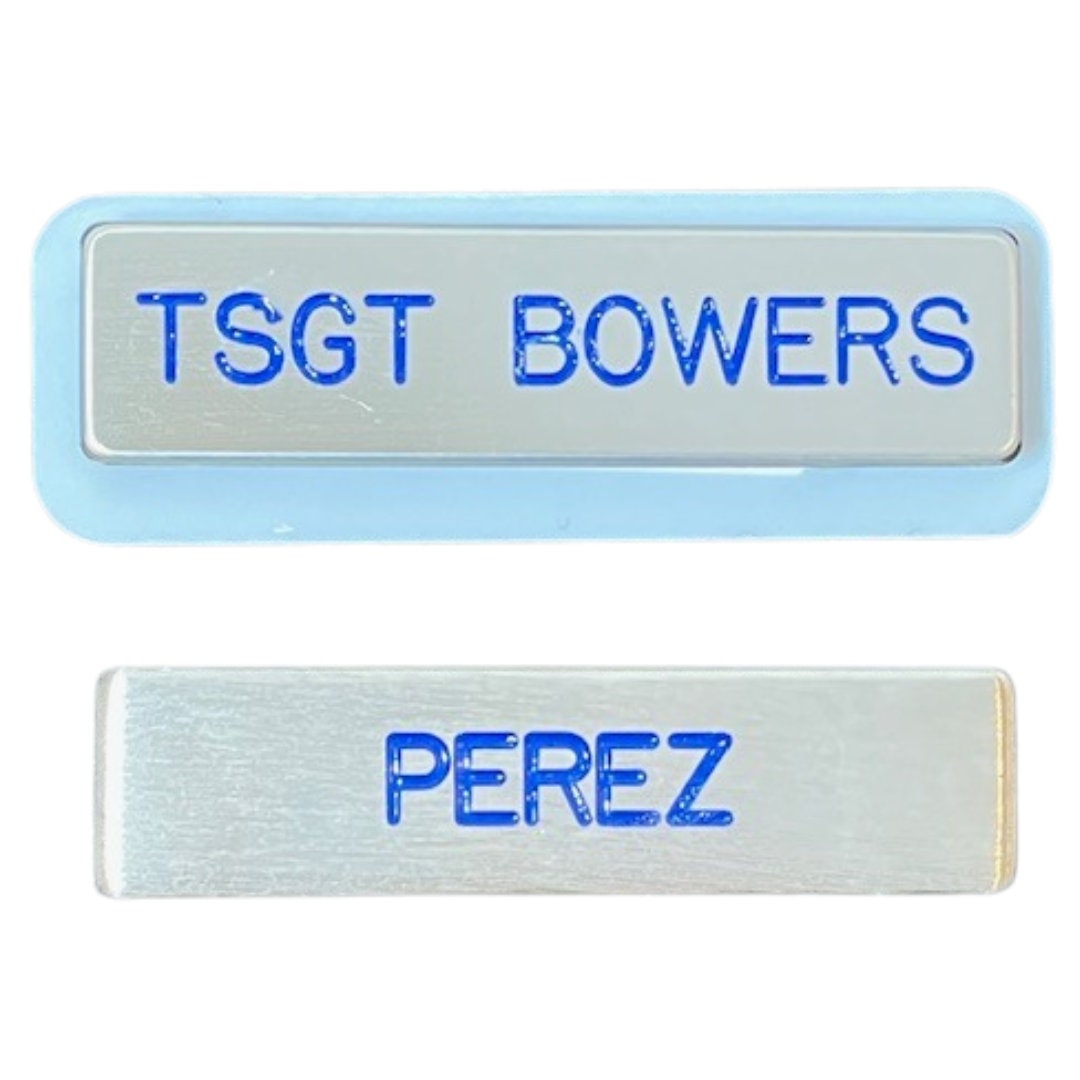Custom Air Force Silver Name Tag, Magnetic Posts - Etsy