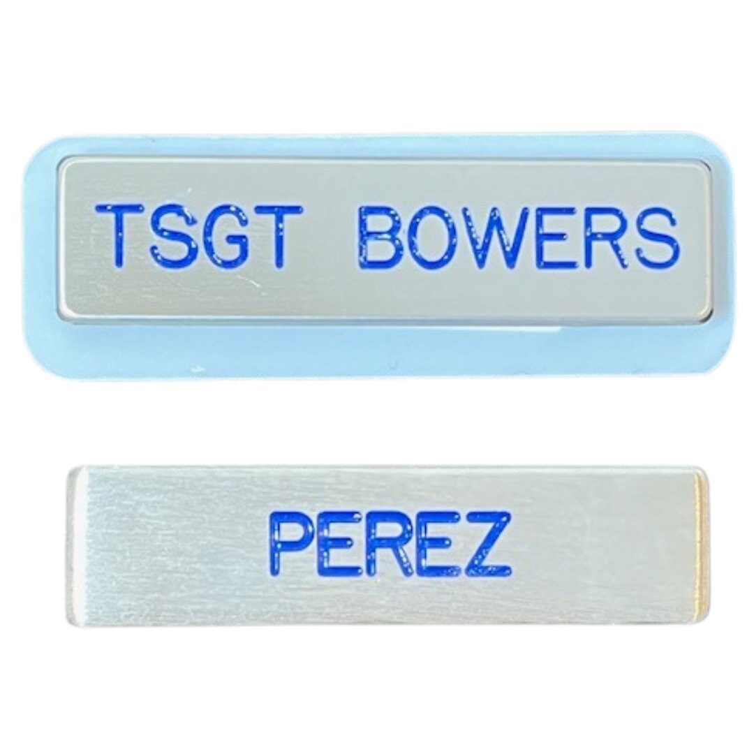Custom Air Force Silver Name Tag, Regular Pin Posts - Etsy