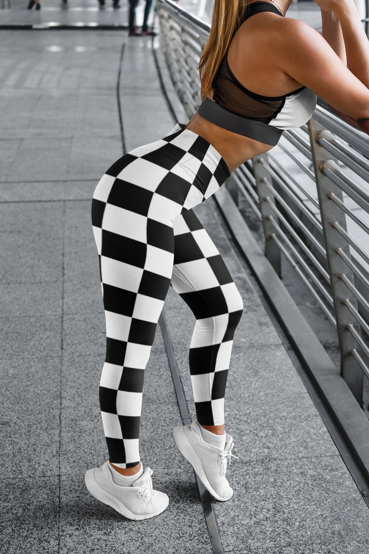 Women's Casual Checkered Leggings AOP, Custom Leggings, Women's Work ...