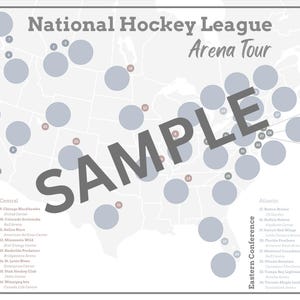 NHL Fan Arena Tour Bucket List Scratch Map in Black Frame (18in X 12in ...