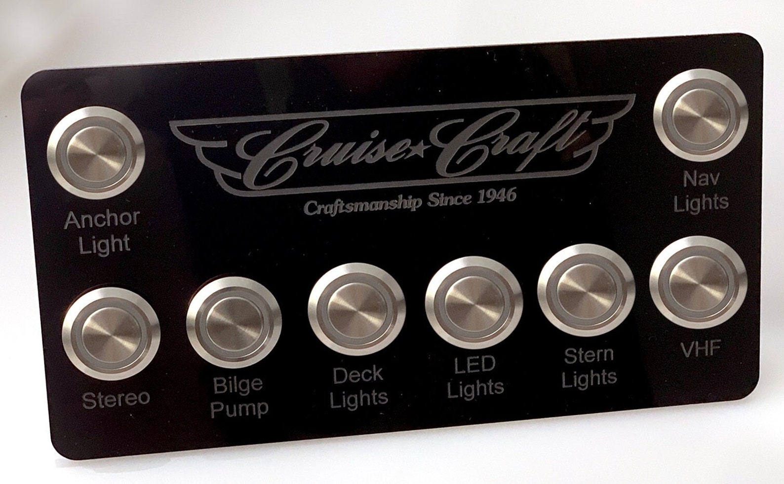 Custom Engraved Switch Dash Panel/boat/plane/ Car/ Equipment Black ...