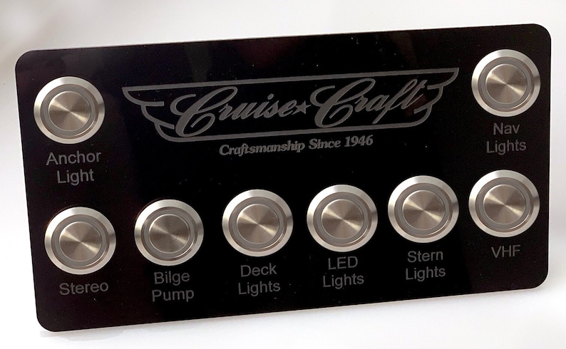 Custom Engraved Switch Dash Panel/boat/plane/ Car/ Equipment Black ...