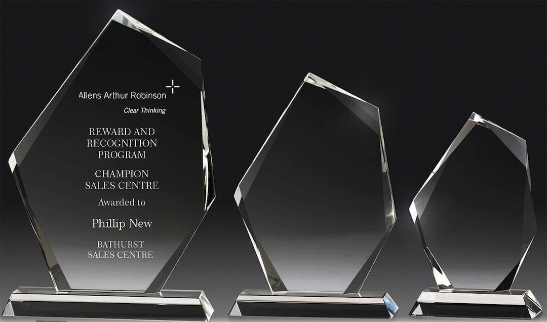 Corporate Business Award Trophy Phoenix Classic Peak Crystal Laser ...