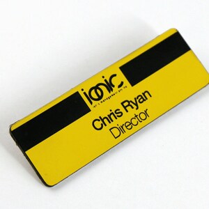 Name Badge Tag Personalised Engraving Colour 76mm X 25mm With Magnetic ...