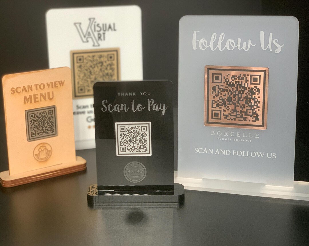 QR Code Sign Business Review, Following, Socials, Menu or Payment ...