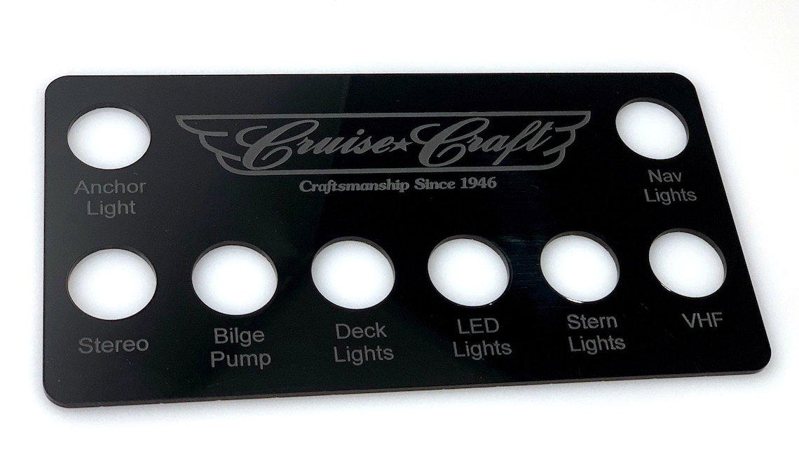 Custom Engraved Switch Dash Panel/boat/plane/ Car/ Equipment Black ...