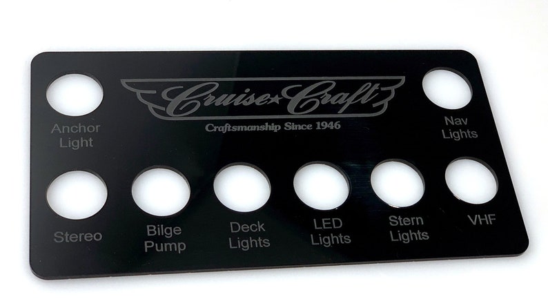 Custom Engraved Switch Dash Panel/boat/plane/ Car/ Equipment Black ...