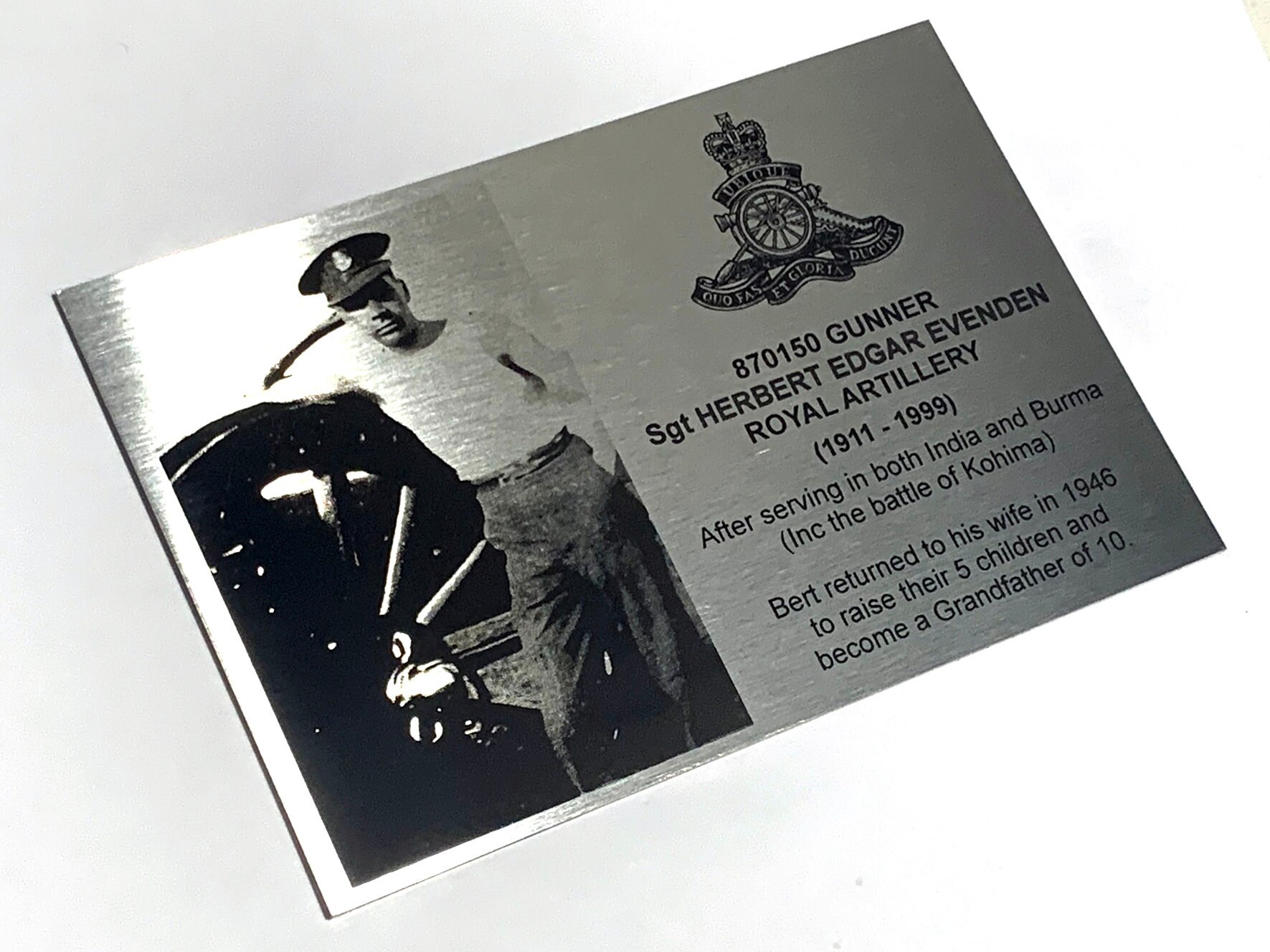 Stainless Steel Memorial Plaque Urn Grave Marker Laser Engraved Person ...