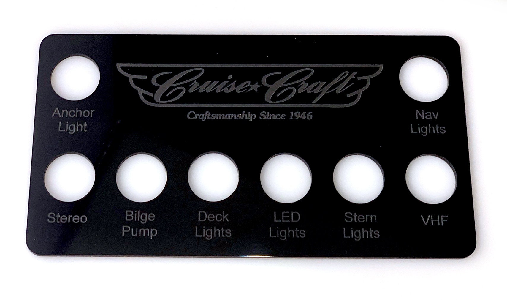 Custom Engraved Switch Dash Panel/boat/plane/ Car/ Equipment Black ...