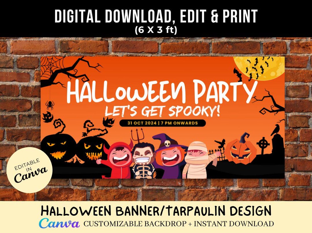 Editable Indoor Outdoor Halloween Banner | Classroom Party Decor ...