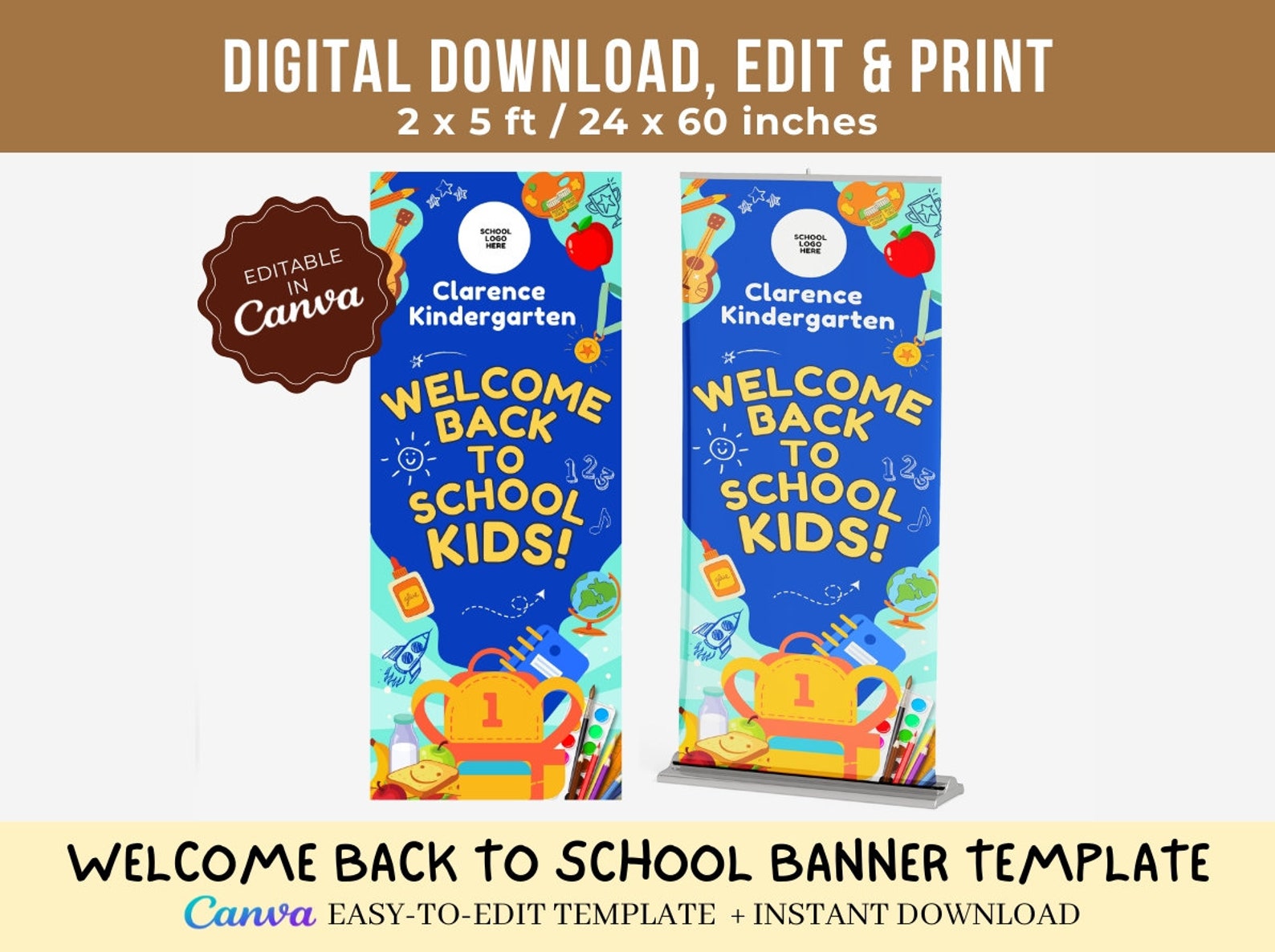 Editable Welcome Back to School Banner Tarpaulin | Editable CANVA ...