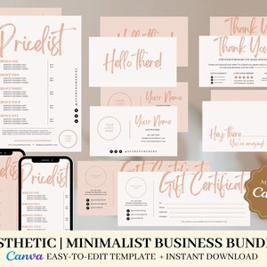 Editable CANVA Template Business Bundle Aesthetic Minimalist Price List ...