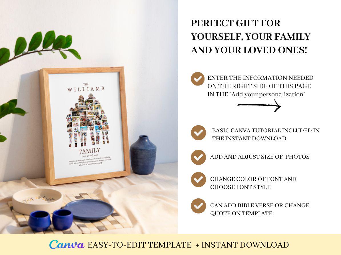 Personalized Family Picture Photo Collage | Editable Photo Collage ...