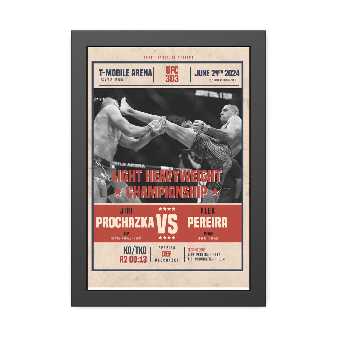 Fight Poster, Poster, Jiri, Alex Pereira, UFC Poster, MMA Poster, Wall ...