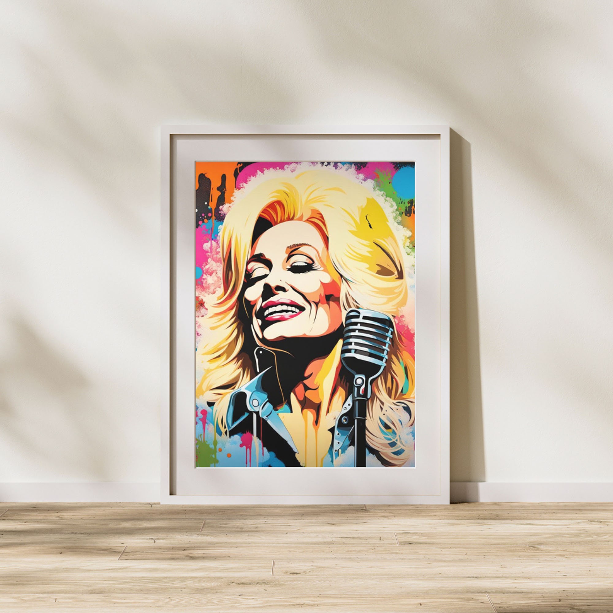 Dolly Parton Vibrant Wall Printable Printed Graffiti Fan Art Country ...