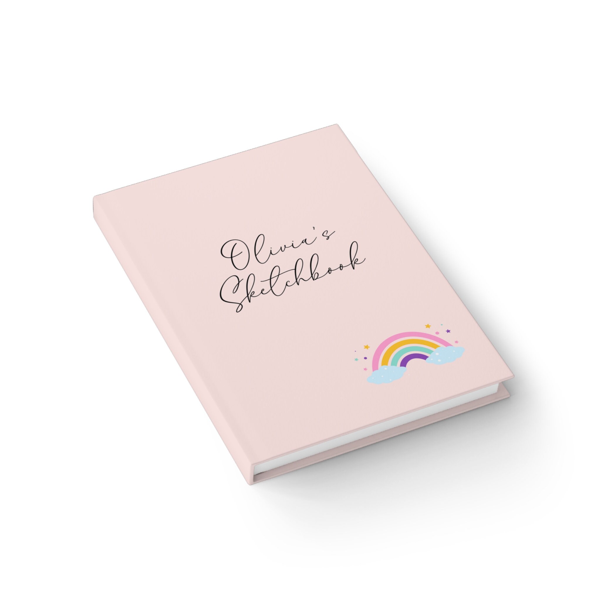 Rainbow Sketchbook Journal Personalized Blank 64 Sheets Notebook Blank ...
