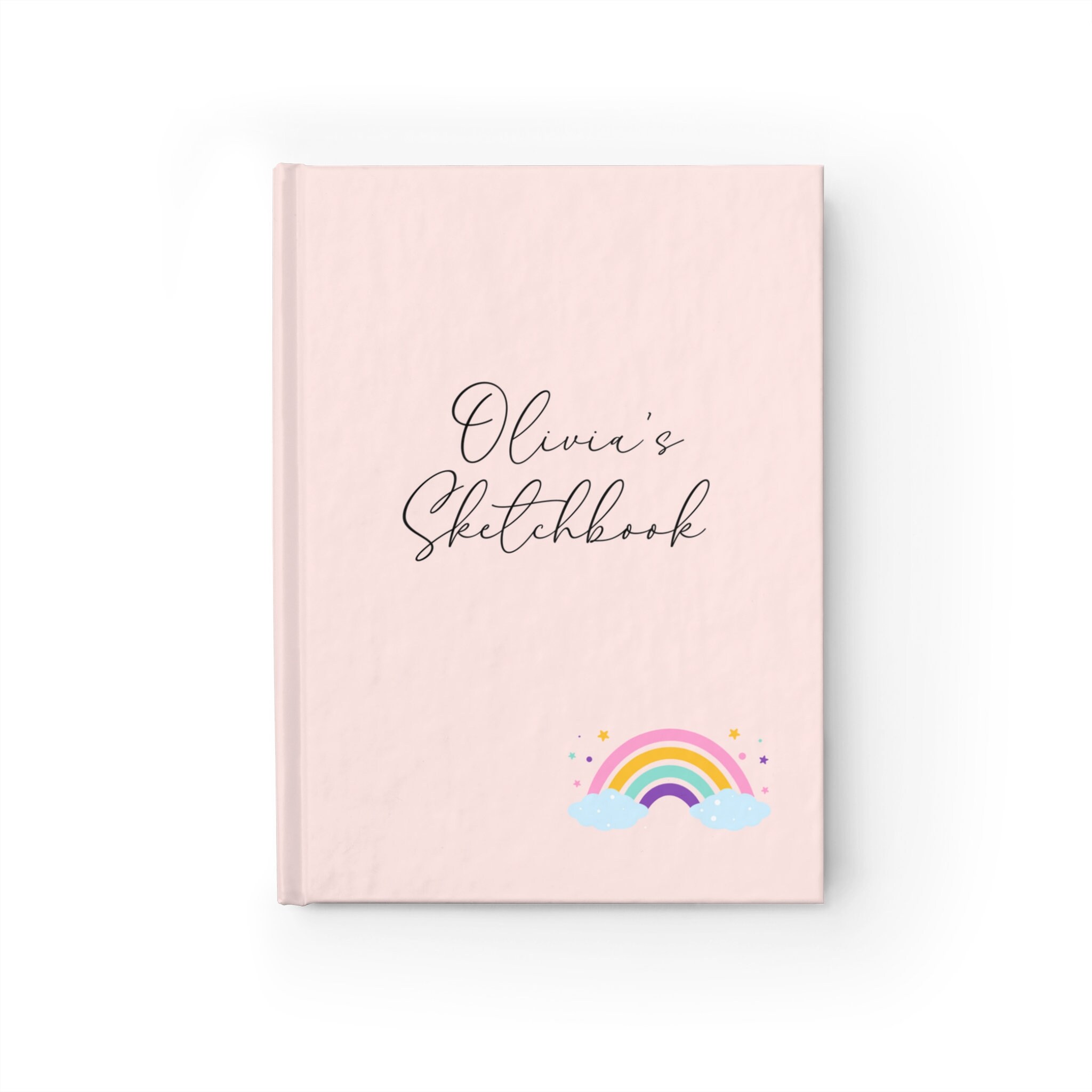 Rainbow Sketchbook Journal Personalized Blank 64 Sheets Notebook Blank ...