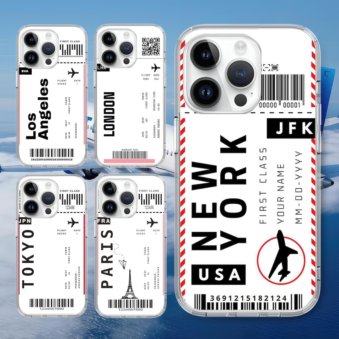 Airline Boarding Pass Flying Plane Ticket Flight Phone Case for iPhone ...