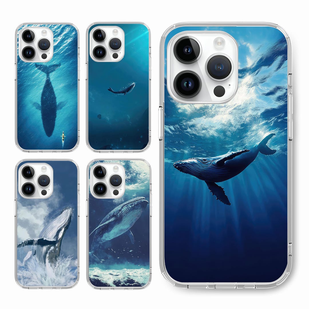 Whale Ocean Water Creature Animal Painting Phone Case for iPhone 17 16 ...