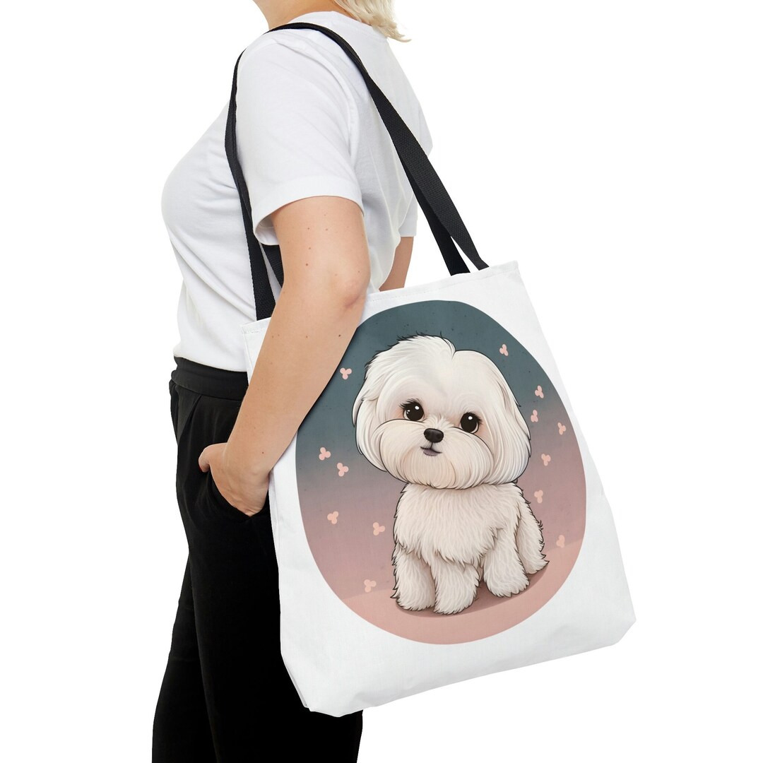 Maltese Tote Bag, Maltese Tote, Maltese Gifts, Kawaii Maltese Tote - Etsy