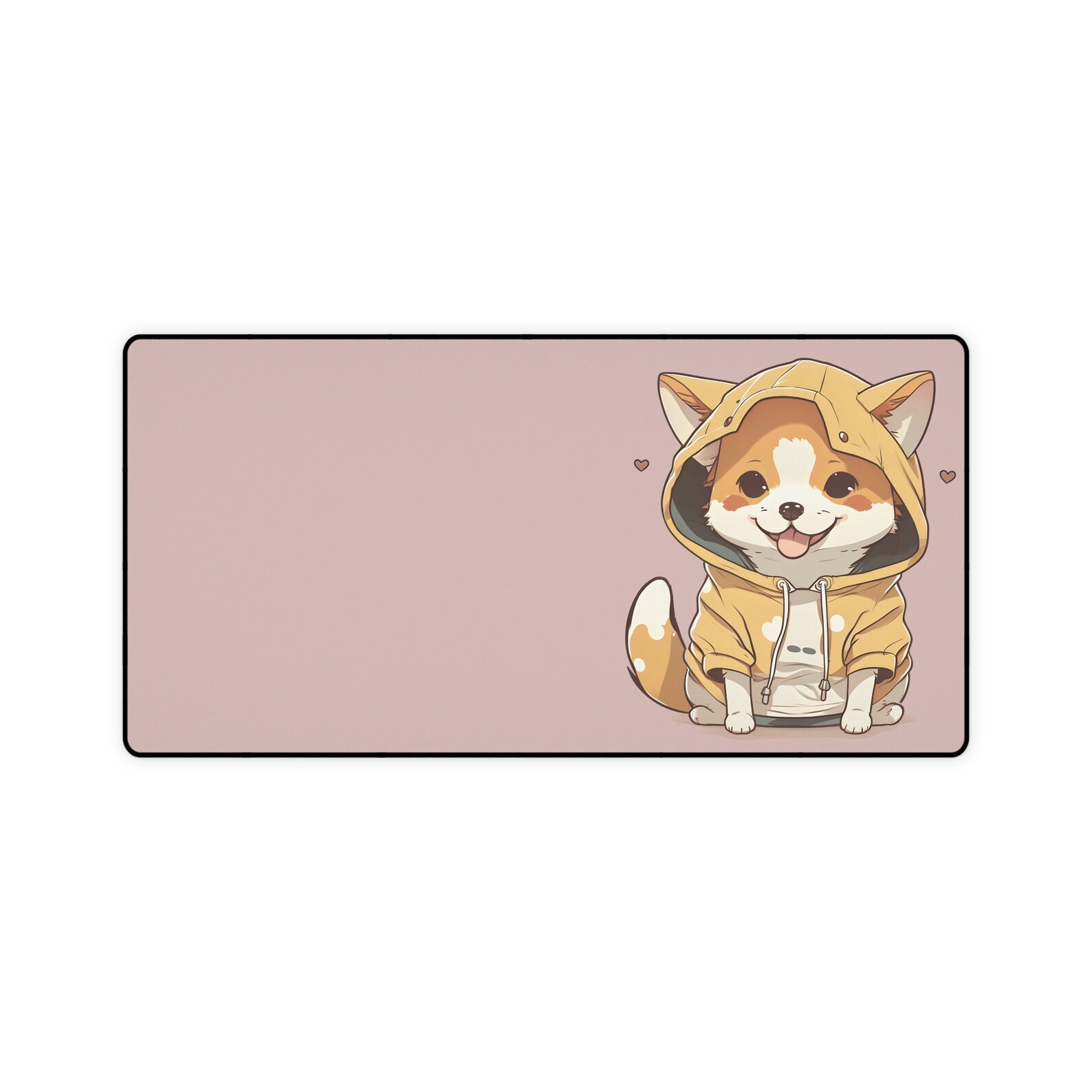 Cute Pink Corgi Desk Mat, Gamer Corgi Desk Mat, Pink Doggo Corgi Desk ...