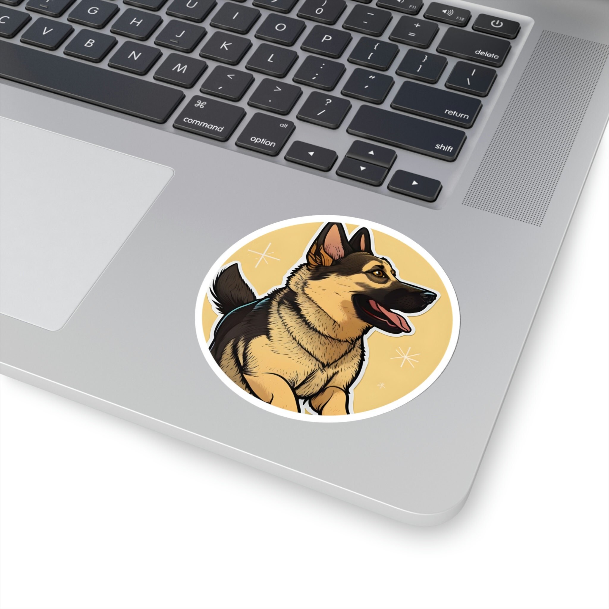 Cute German Shepherd Sticker, Cute German Shepherd Cartoon Sticker ...