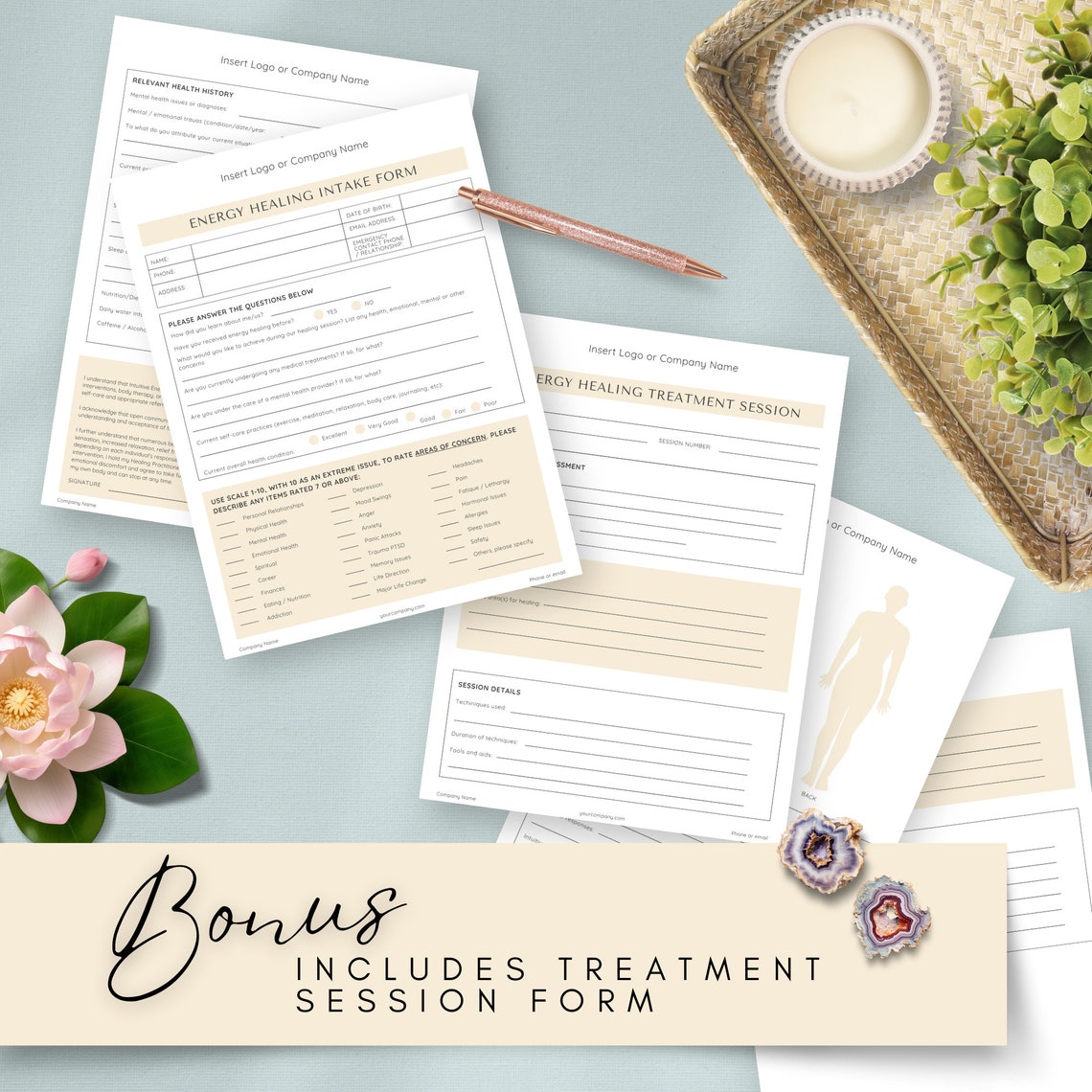 Energy Healing Intake Form + Bonus: Treatment Session Form for Healers ...