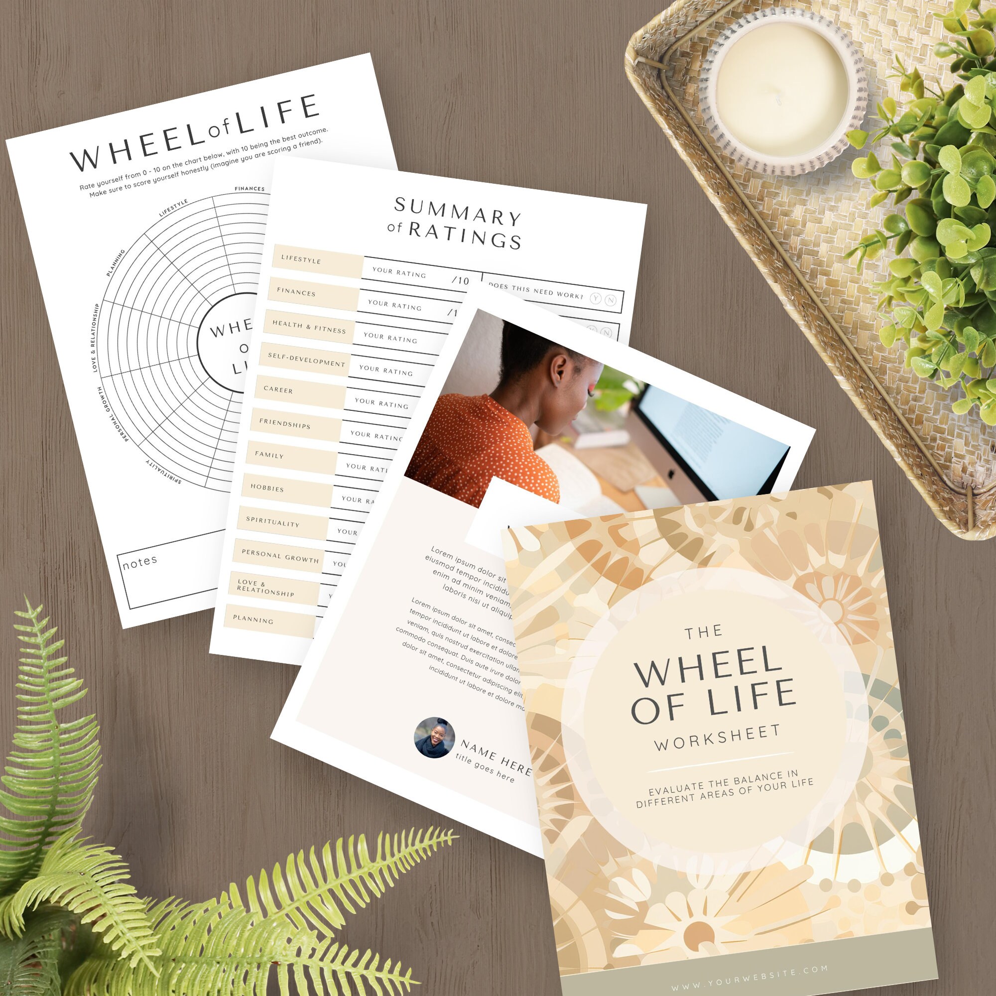 Editable Wheel of Life Worksheet, Canva Template, Life Balance Coaching ...