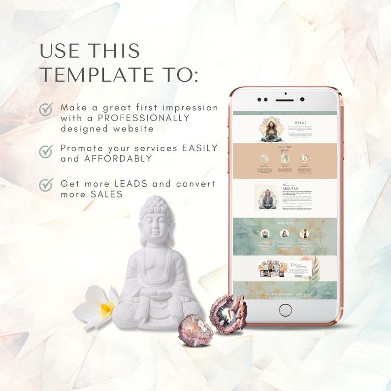 Reiki Website Landing Page Template | Energy Healing Business, Wellness ...