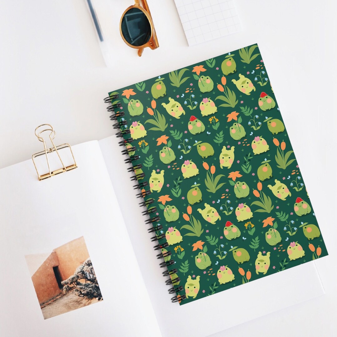 Frog Notebook Cute Kawaii Frogs Spiral Notebook Lined Journal Frog ...