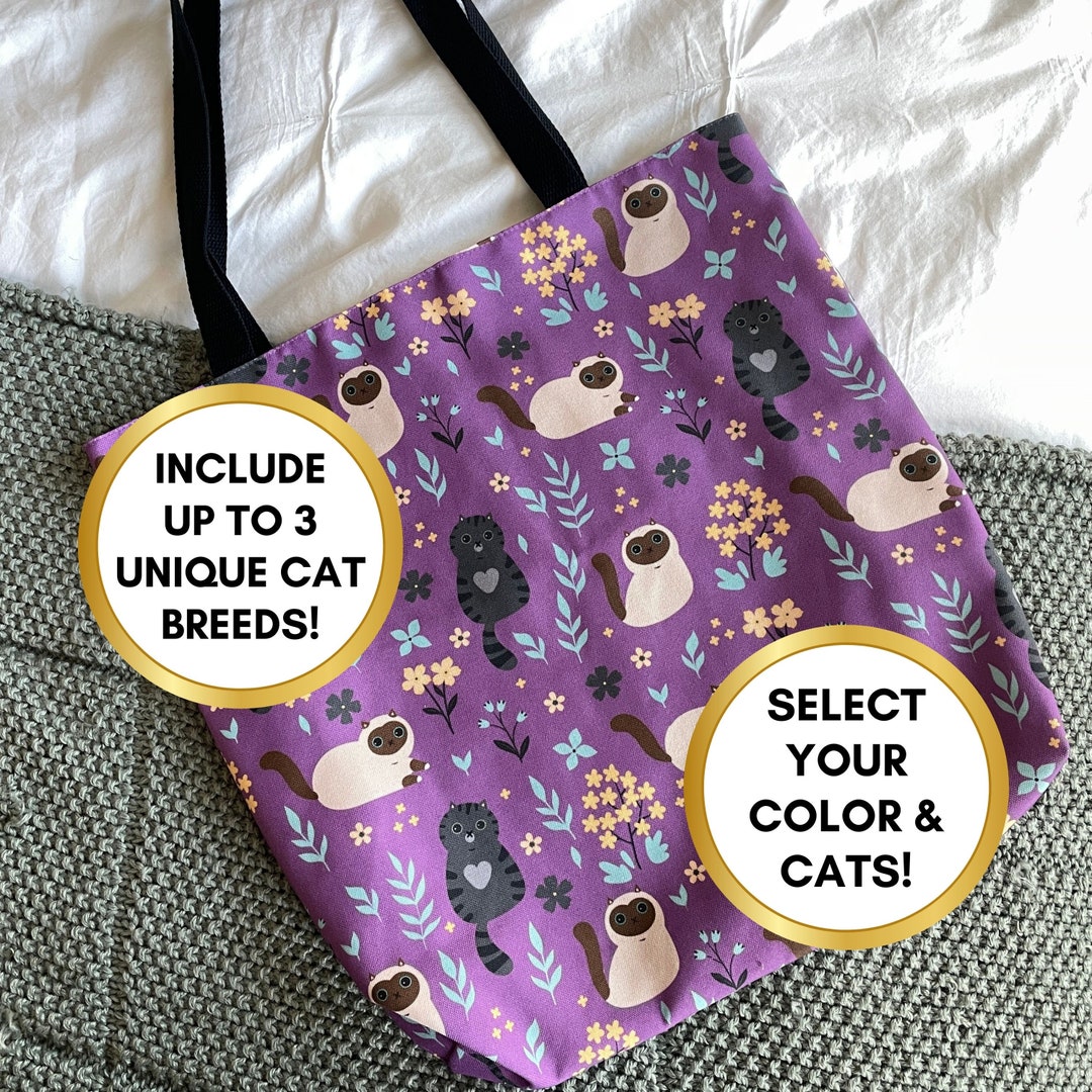 Custom Cat Bag Personalized Cat Gift Cat Black Tortie Ginger Orange Cat ...