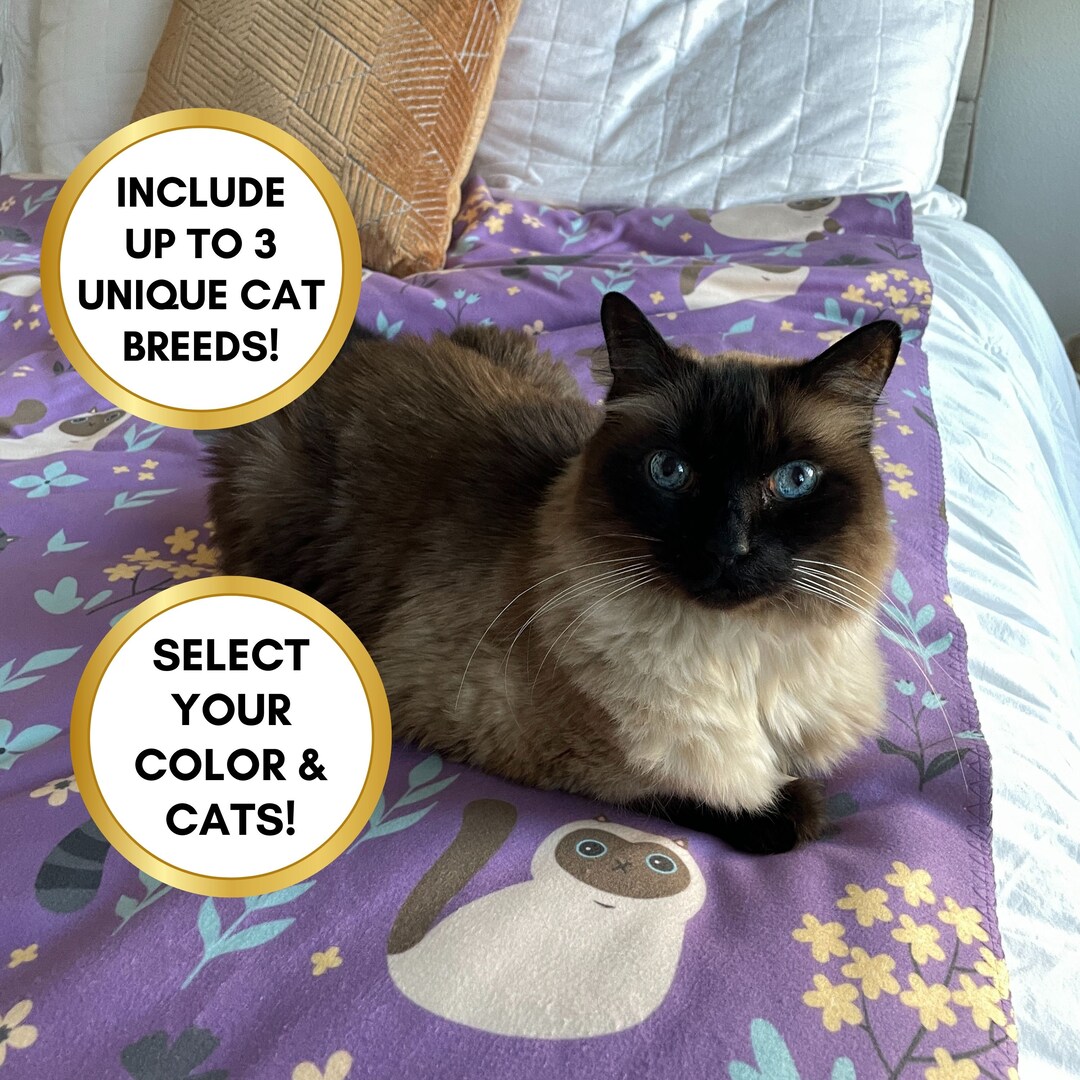 Custom Cat Blanket Custom Throw Blanket Sherpa Fleece Blanket Cozy ...
