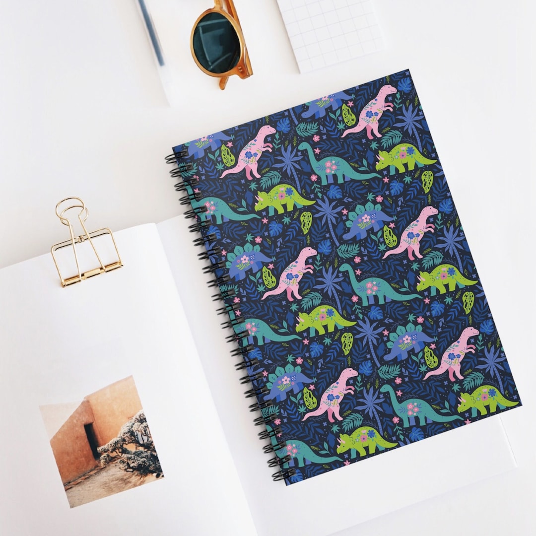 Dinosaur Notebook Trex Dino Spiral Notebook Lined Journal Dinosaur ...