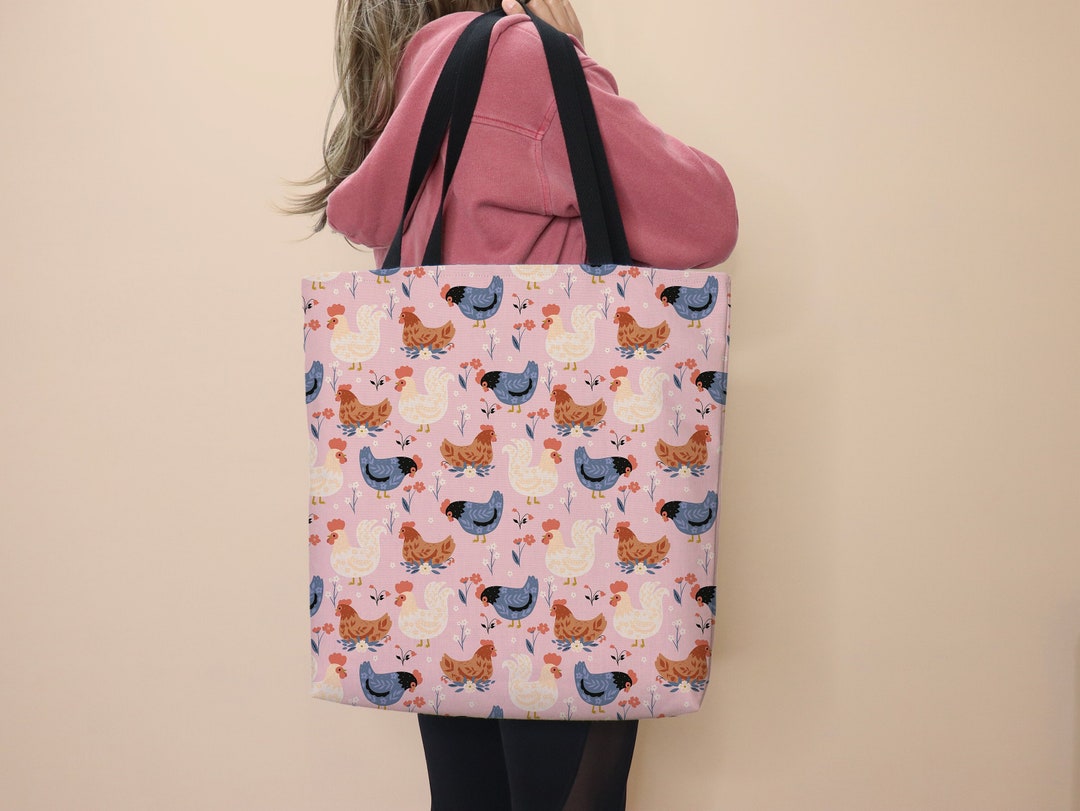 Chicken Bag Canvas Tote Farm Rustic Bag School Tote Chicken Owner Gift ...