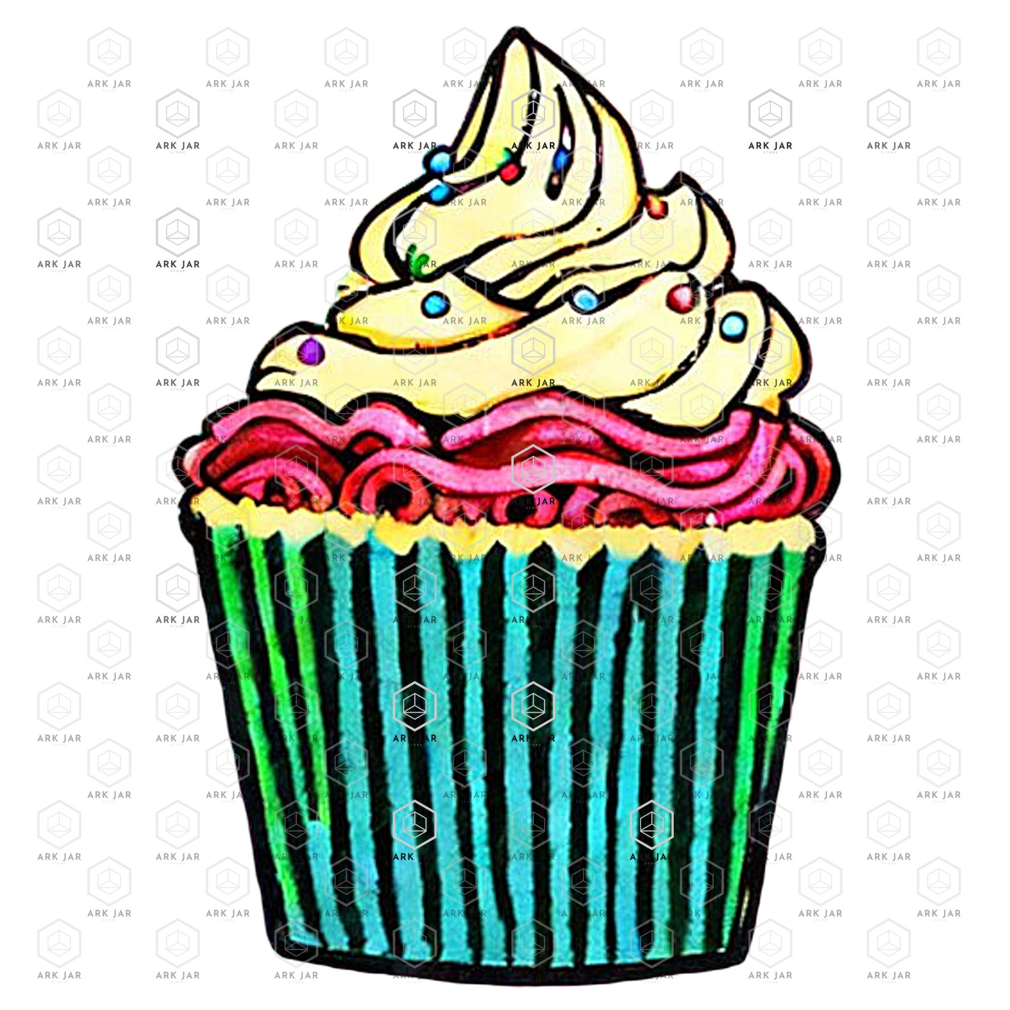 Collectible Cupcake Clip Art: 1 PNG Design [SKU-CCCA-099-1] - Etsy