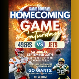 Homecoming Football Tailgate Flyer - Etsy