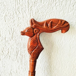 Victorian Deer Wooden Walking Stick Hand Carved Cane Artistic Hand ...