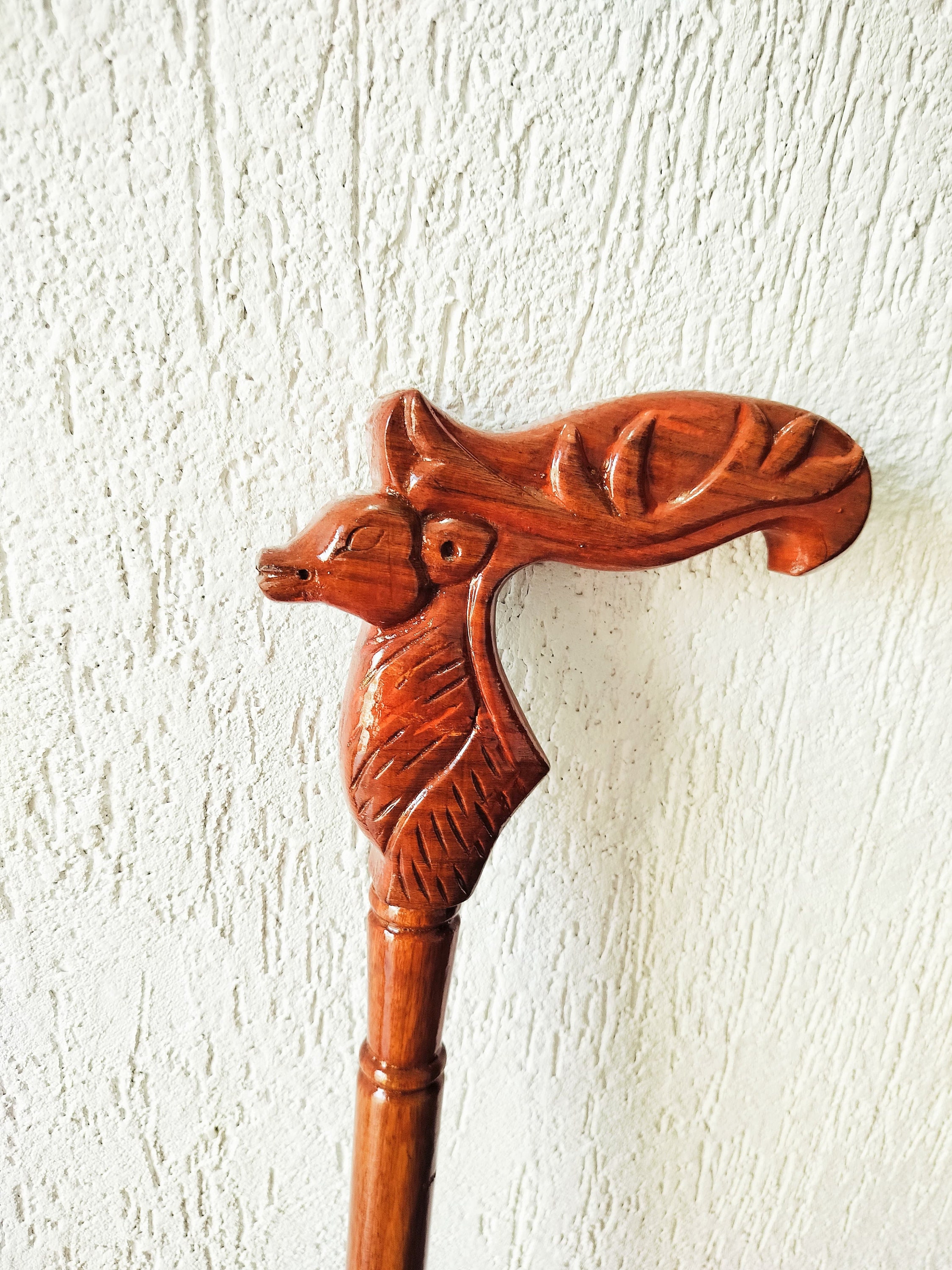 Victorian Deer Wooden Walking Stick Hand Carved Cane Artistic Hand ...