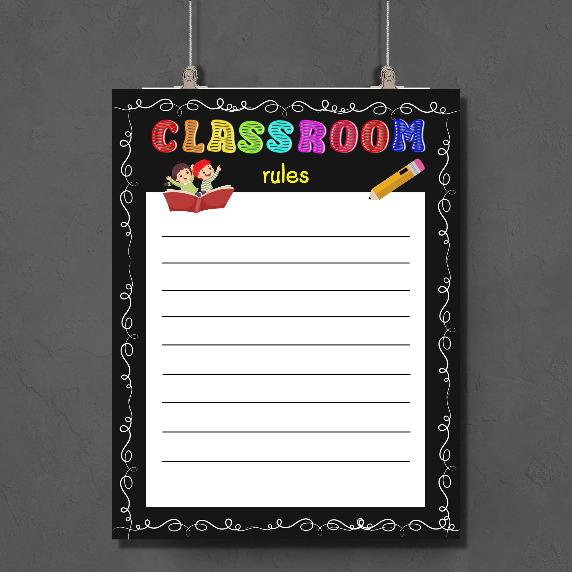 Digital Classroom Rules, Digital School Rule Poster, Remote Learning ...