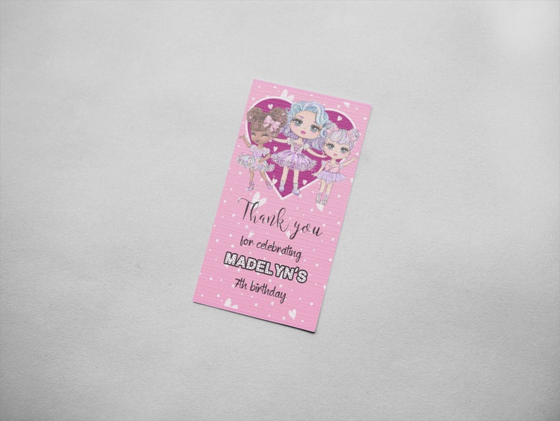 Doll Birthday Digital Thank You Card Cute Dolls Birthday - Etsy
