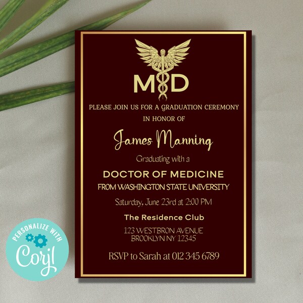 Doctor of Medicine Party Invitation - Etsy