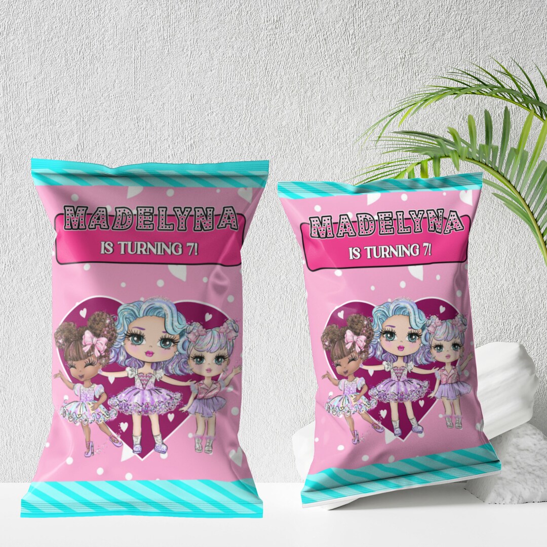 Doll Birthday Digital Chips Bag Label, Cute Dolls Birthday Chips Label ...