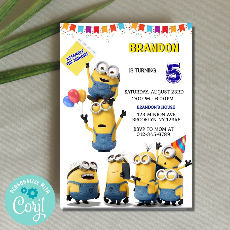 Minions Invitation - Etsy