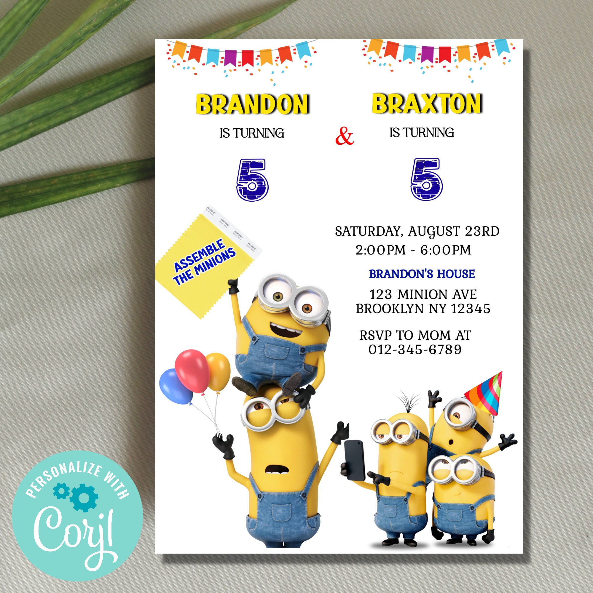 Minions Birthday Party Invitations