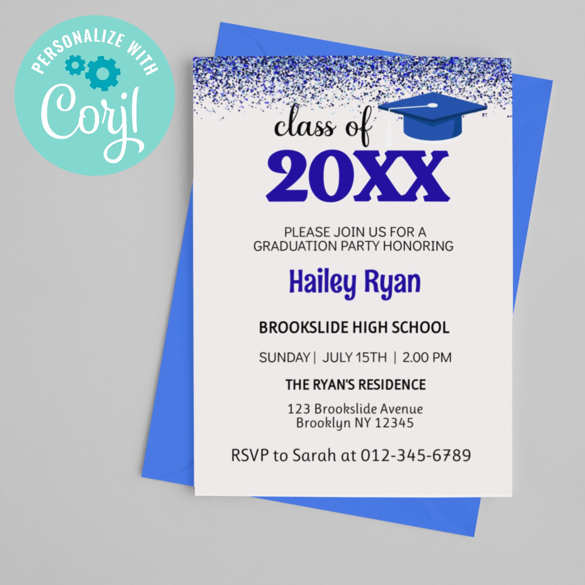 Graduation Party Invitation Template, High School & College Graduation ...