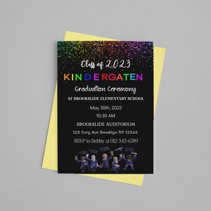 Graduation Party Invitation Template, Kindergarten School Graduation ...