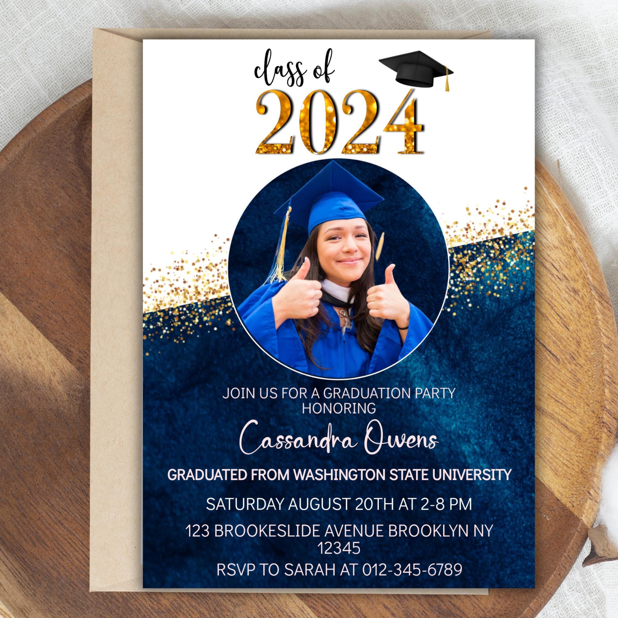 Graduation Party Invitation Template, High School, College Photo ...