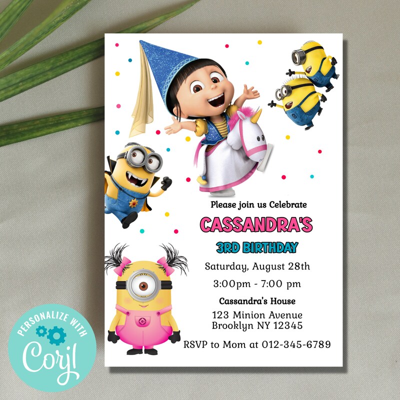 Despicable Me Invite - Etsy