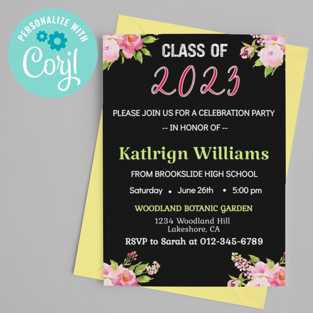 Graduation Party Invitation Template, Moder High School and College ...