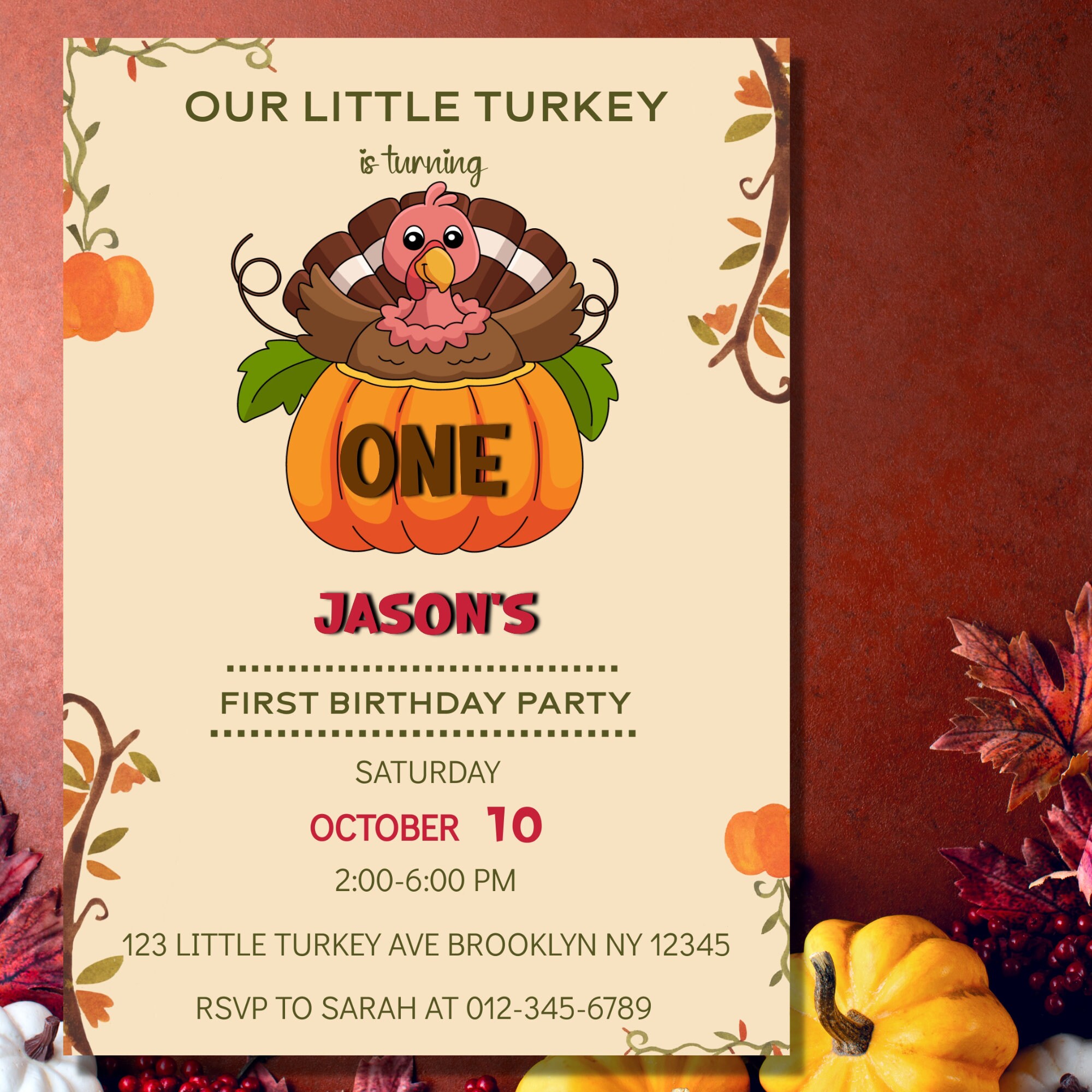 Thanksgiving Dinner Birthday Invitation Fall Thanksgiving Pie - Etsy